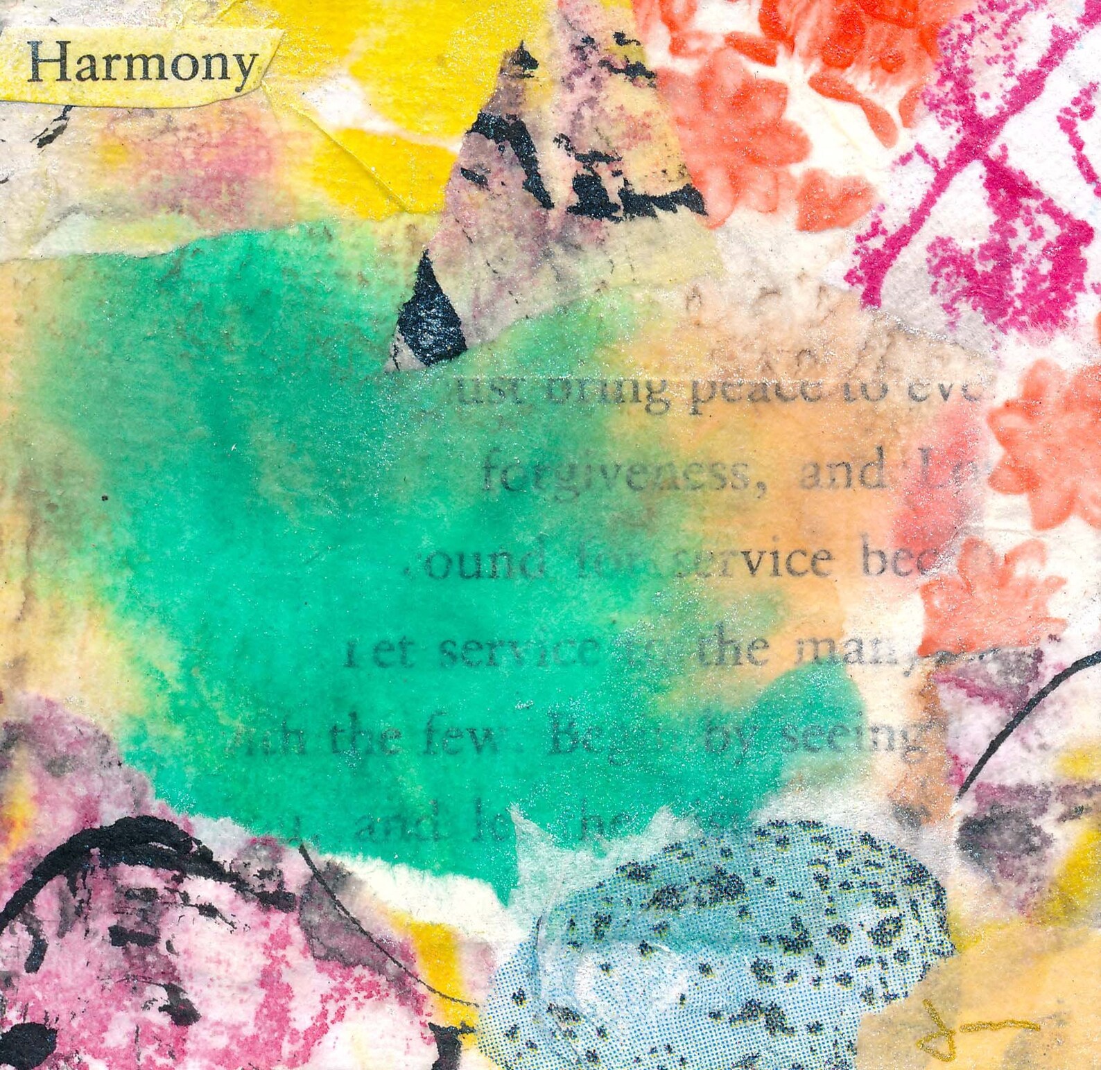 Harmony Collage Painting Tiny Painting Unique Gift Original Art ...