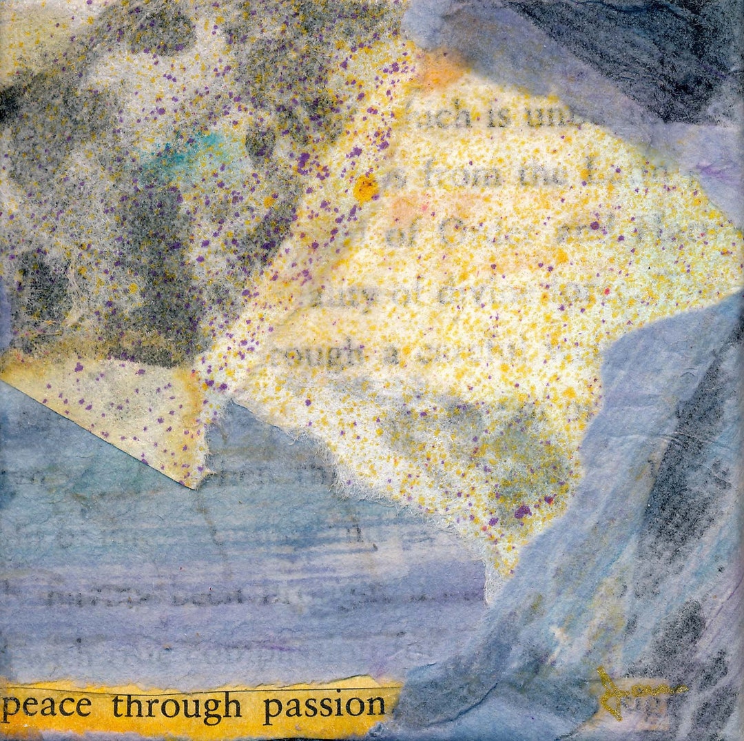 Peace Through Passion Collage Painting Peace Wall Art - Etsy