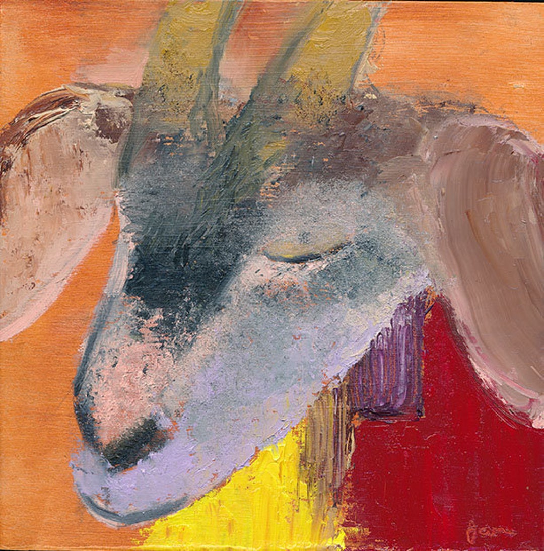 Goat Oil Painting - Original Goat Painting - Colorful Goat Painting ...