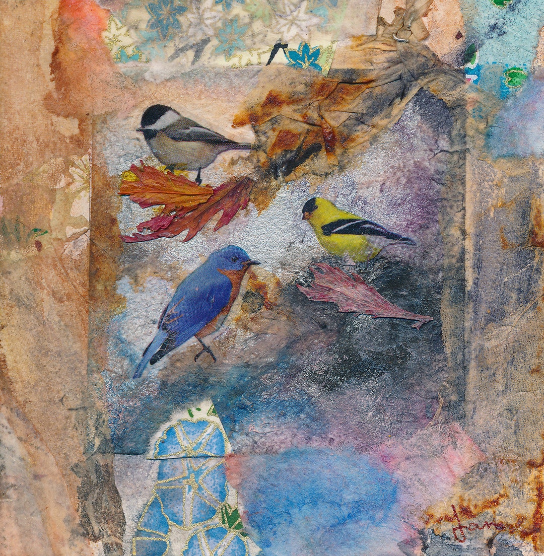 Birds Bird Painting Bird Collage Bird Art Bird Home - Etsy