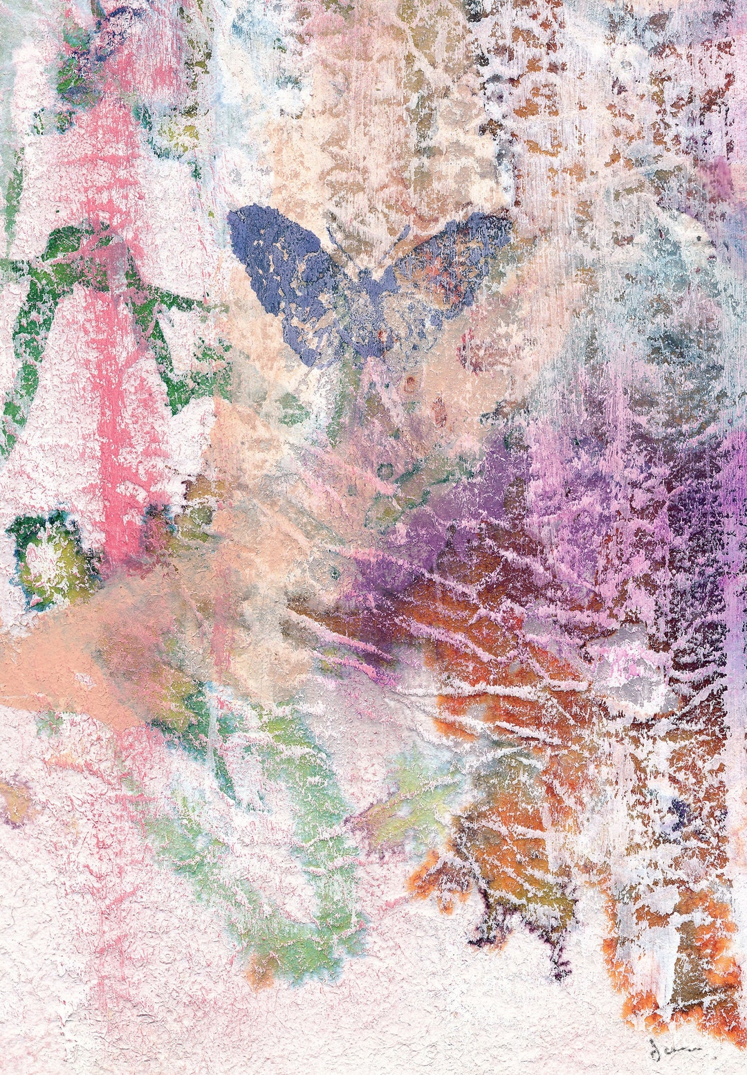 Butterfly Textures - Butterfly Painting - Abstract Butterfly - 7" X 5 ...