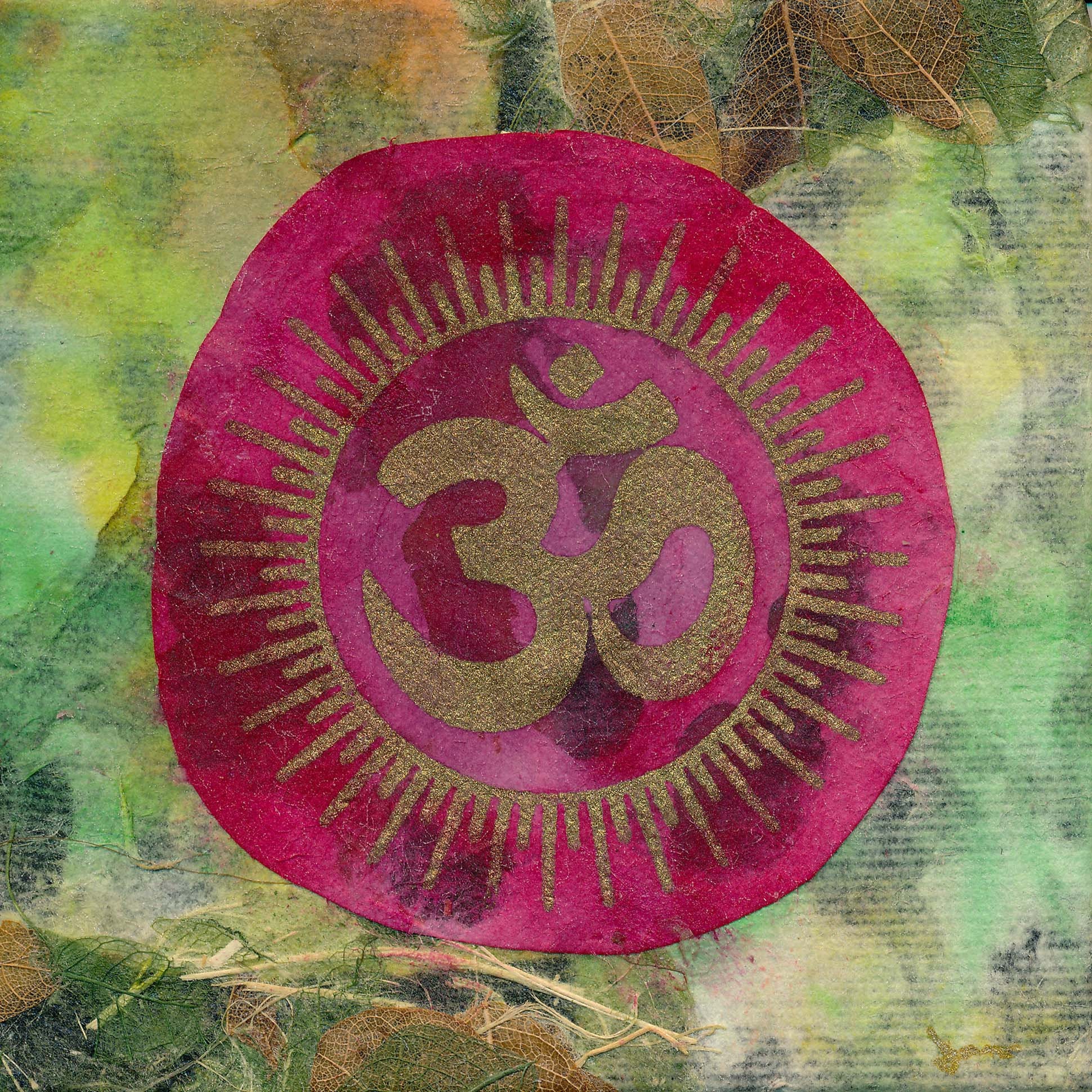 Red and Green Om Collage Om Painting Meditation Art - Etsy