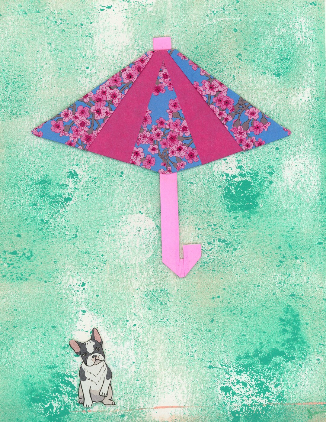 French Bulldog Art Frenchie With Umbrella Frenchie Contemporary Art ...