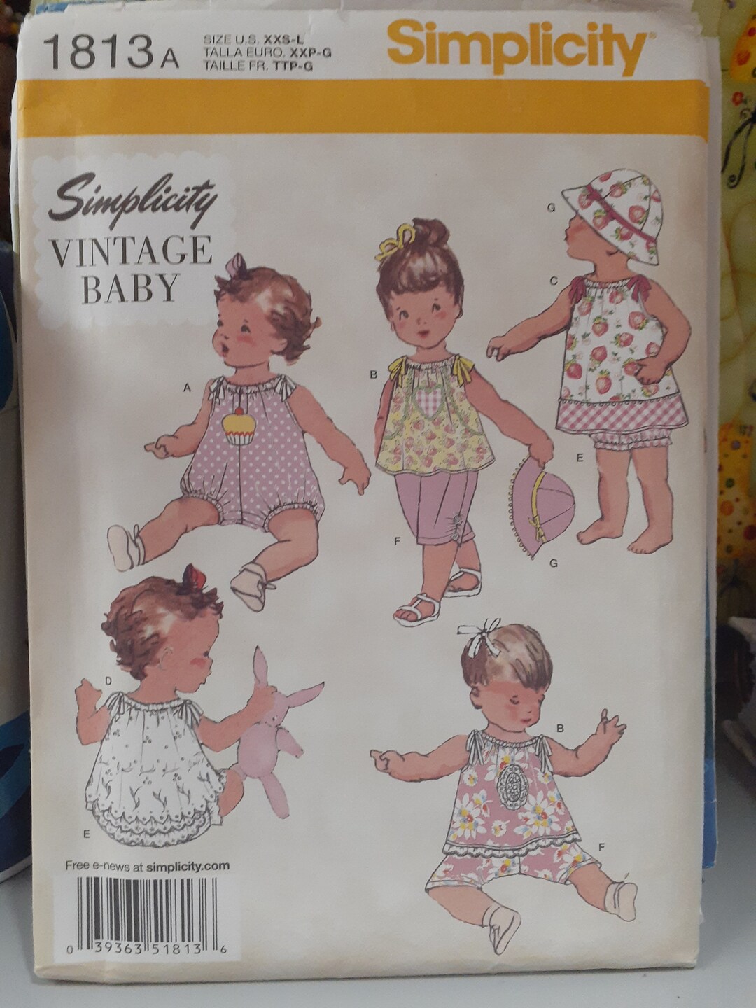 Simplicity Vintage Baby 1813 Sizes XXS-L - Etsy