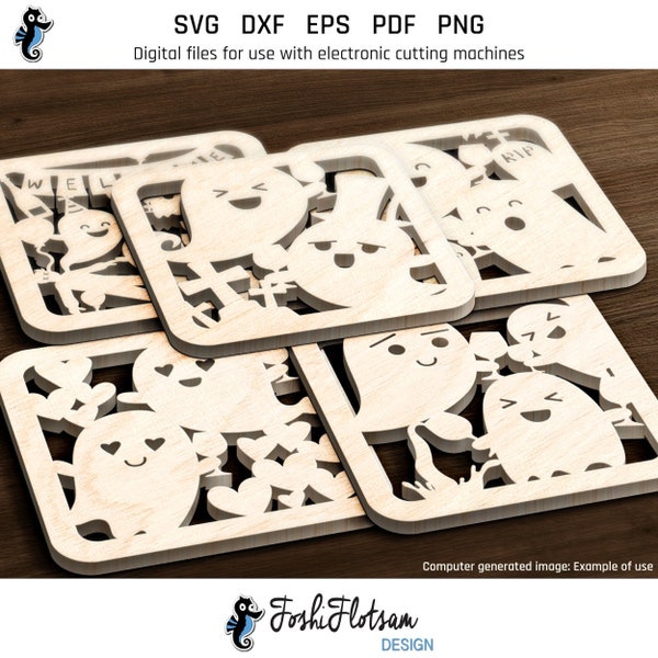 Halloween Coasters Svg - Etsy