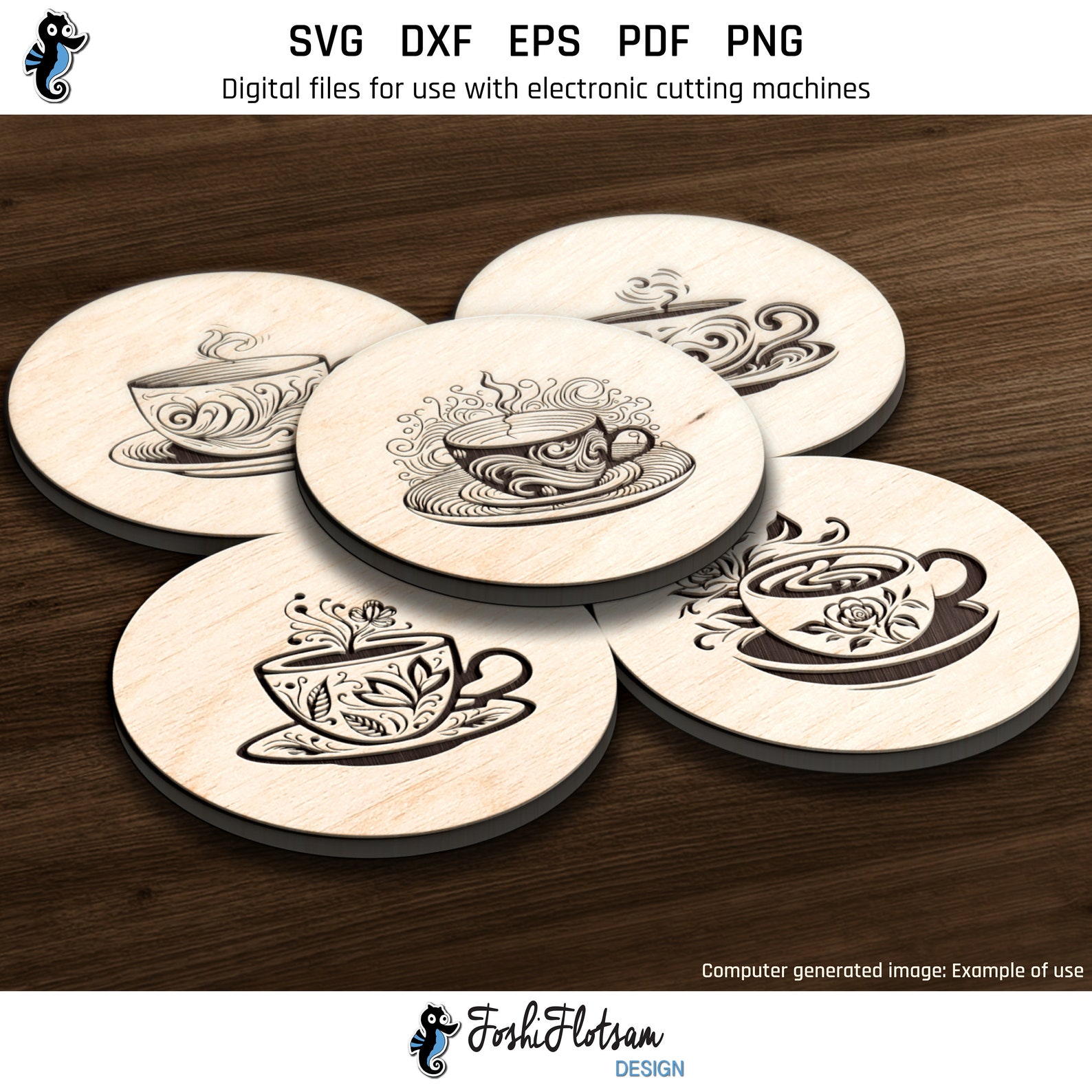 25 Coaster SVG | Laser Engrave File | Tea SVG Bundle | Glowforge Cut ...
