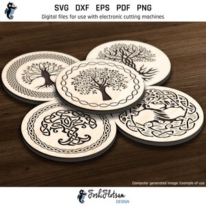 20 Coaster SVG | Laser Cutting | Laser Engrave File, Tree of Life SVG ...