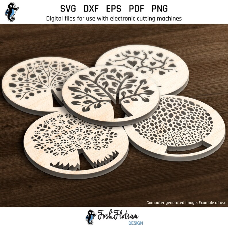 15 Coaster SVG Tree of Life DXF Tree SVG Laser Cut Files - Etsy Australia