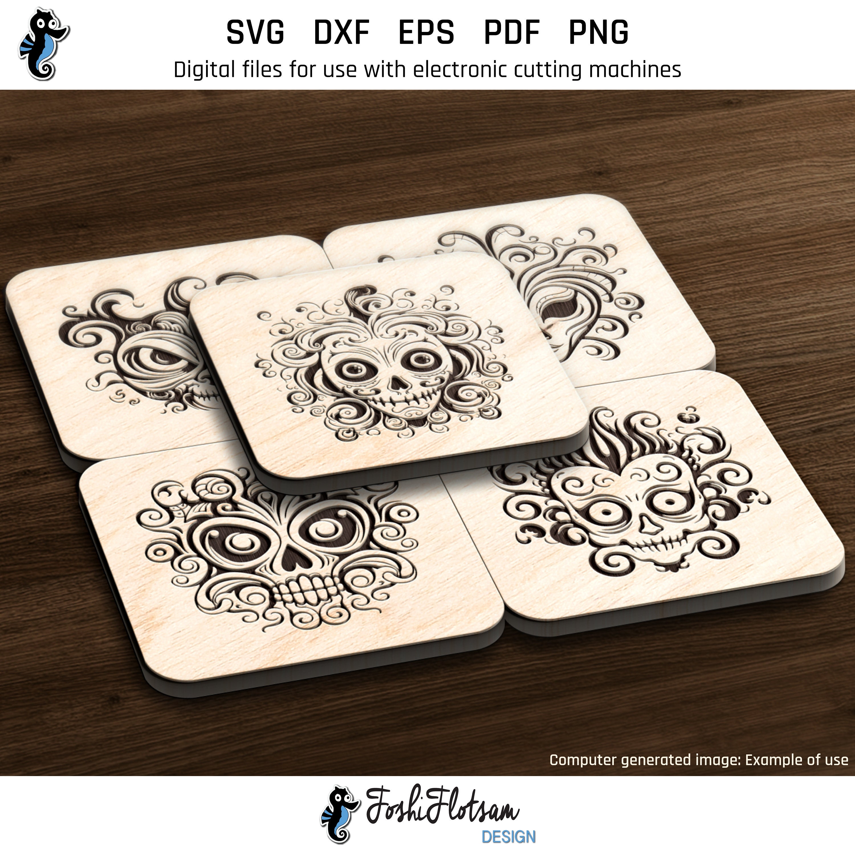 30 Coaster SVG, Laser Engrave File, Laser Cut File, Glowforge Halloween ...