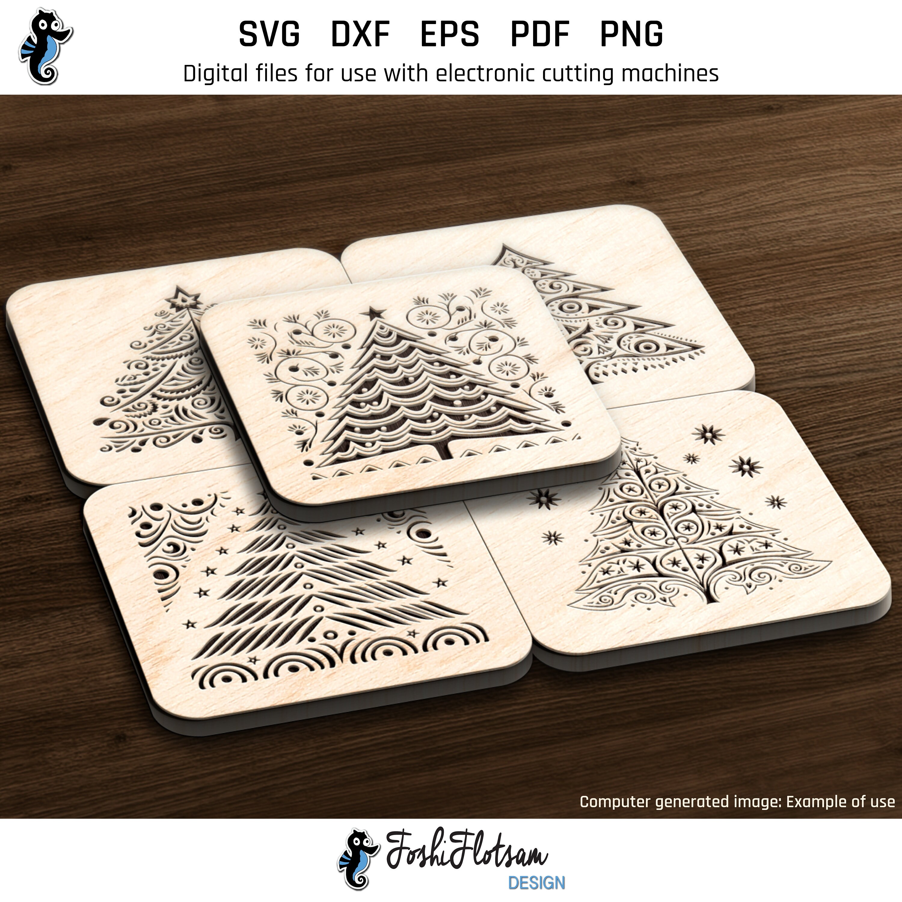25 Coaster SVG, Christmas SVG Bundle, Glowforge Christmas, Winter SVG ...