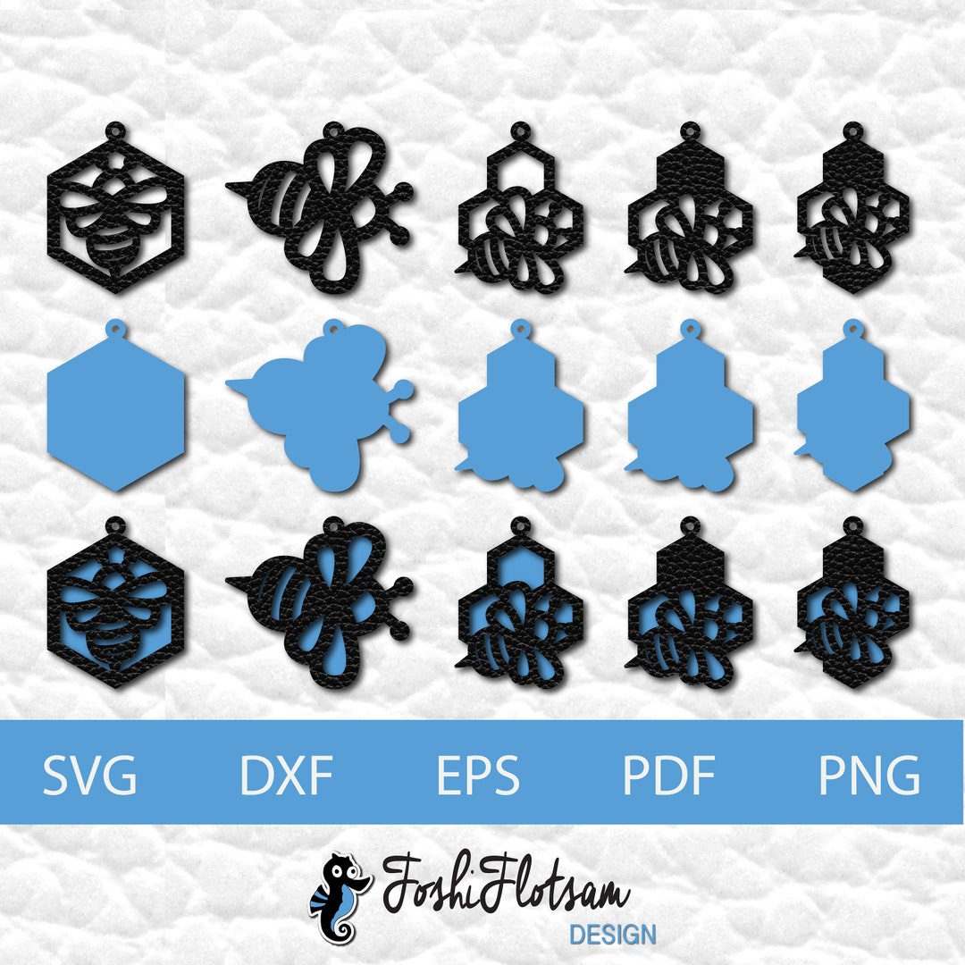 Earring SVG Bundle | Bee SVG | Earring SVG Files | Honeycomb Earrings ...