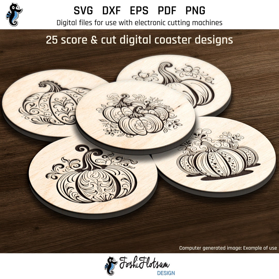 25 Coaster SVG | Fall SVG Bundle | Laser Cut Files | Laser Engrave File ...