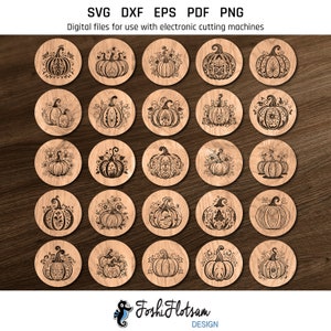 25 Coaster SVG | Fall SVG Bundle | Laser Cut Files | Laser Engrave File ...