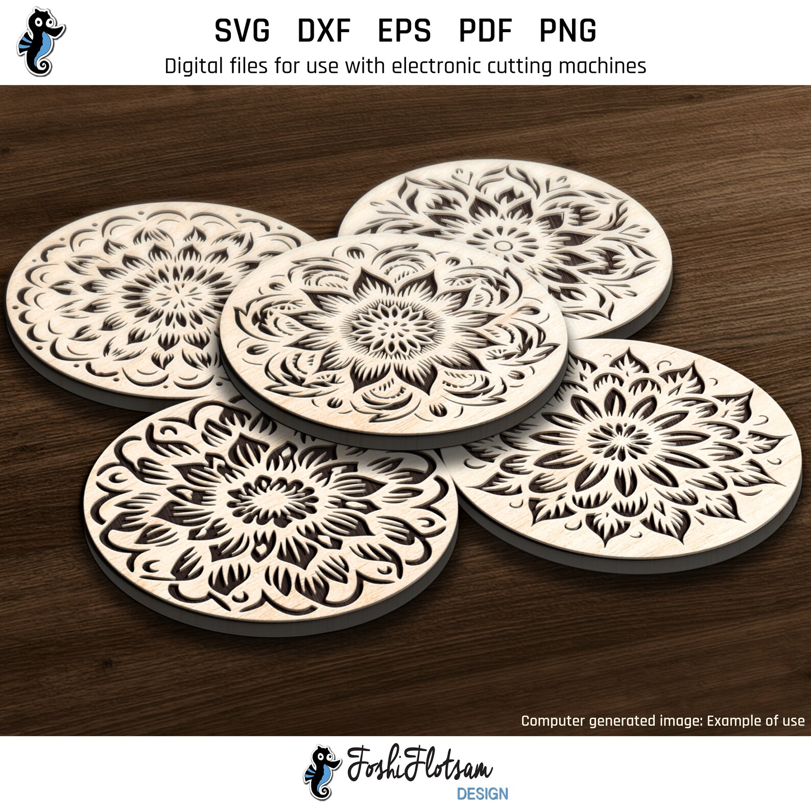 30 Coaster SVG | Laser Engrave File | Flower Engrave Pattern ...