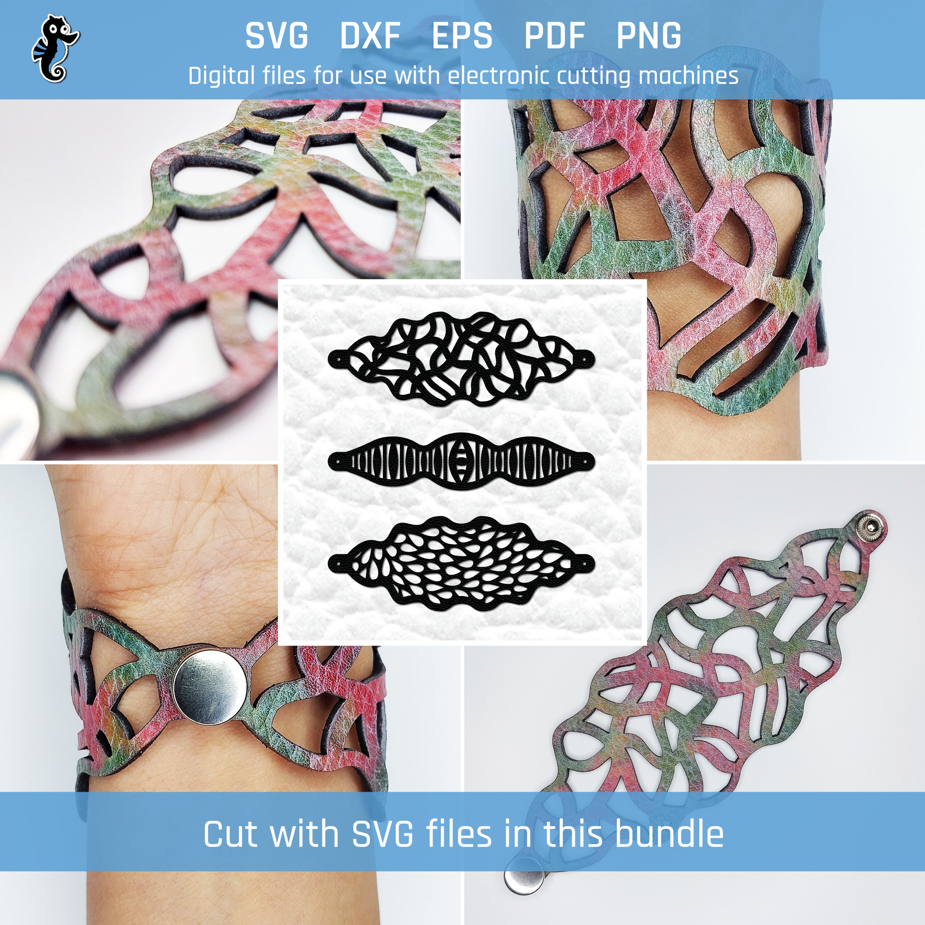 30 Bracelet SVG Bundle Leather Bracelet SVG Cut File Cuff Bracelet SVG ...