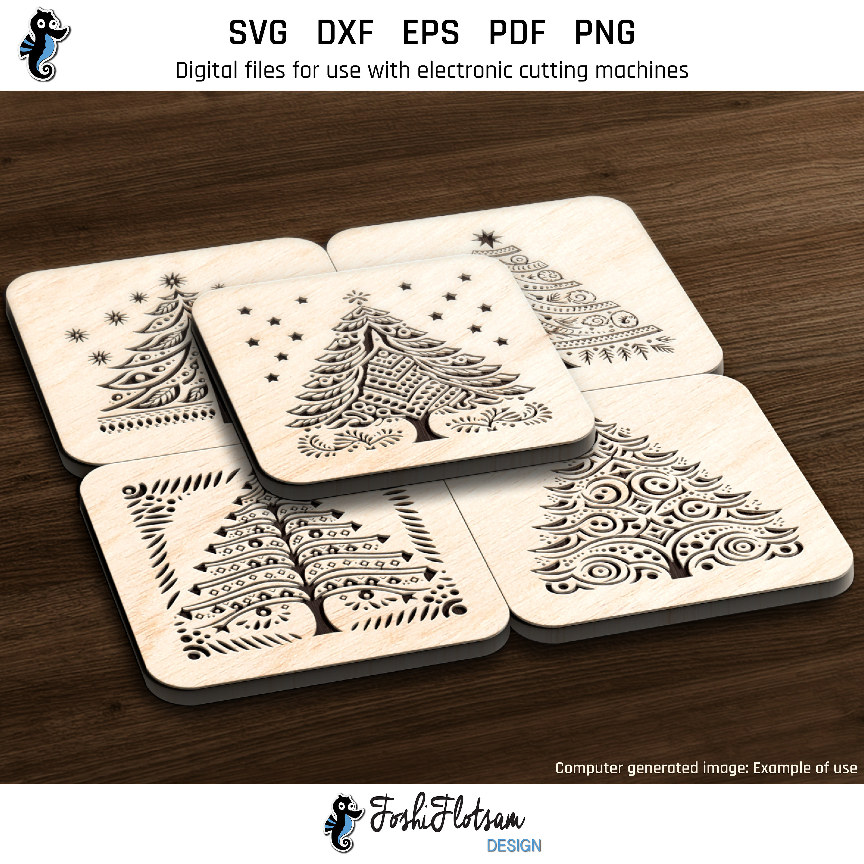 25 Coaster SVG, Christmas SVG Bundle, Glowforge Christmas, Winter SVG ...