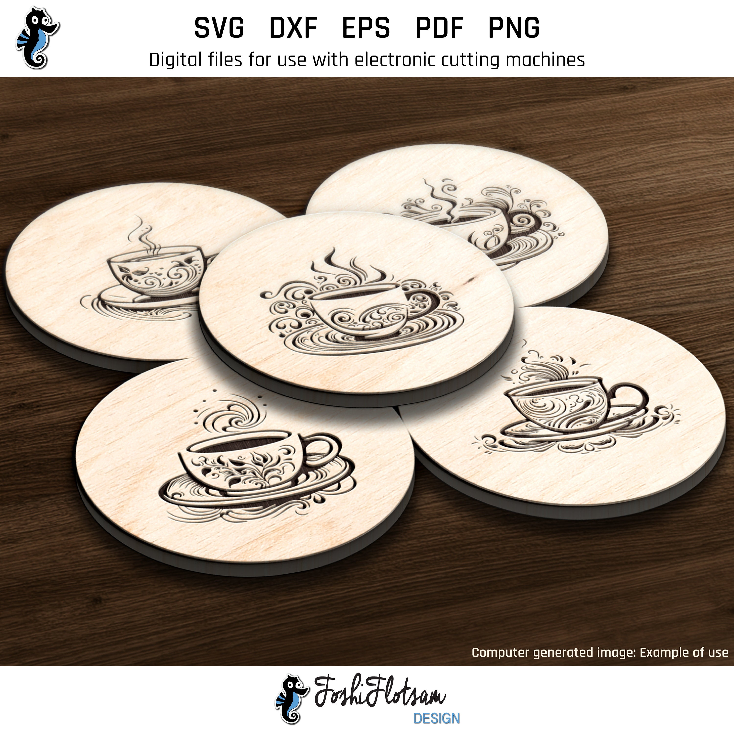 25 Coaster SVG | Laser Engrave File | Tea SVG Bundle | Glowforge Cut ...