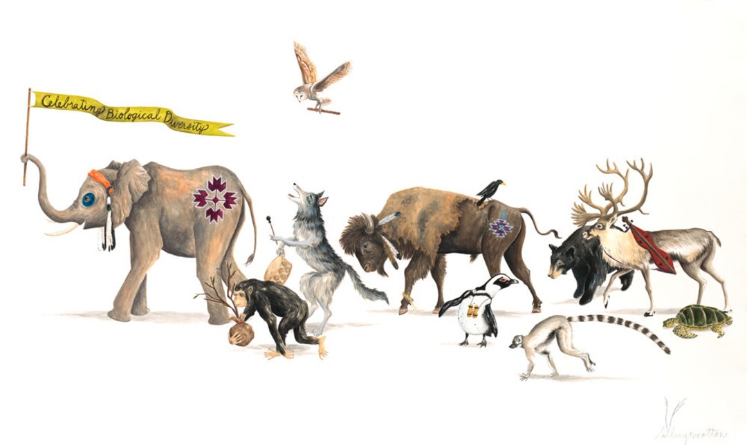 Celebration of Biodiversity. Wildlife Art. Giclee Print of Original ...