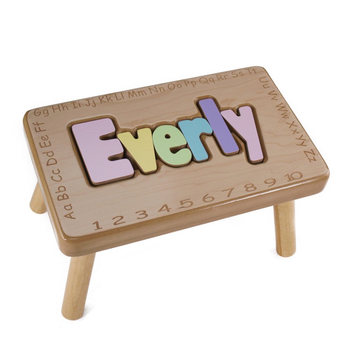 Name Puzzle Stool With Alphabet - Etsy
