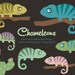 Chameleon Clipart Set 18 Cute and Colorful Chameleons, Cactus and 2 ...
