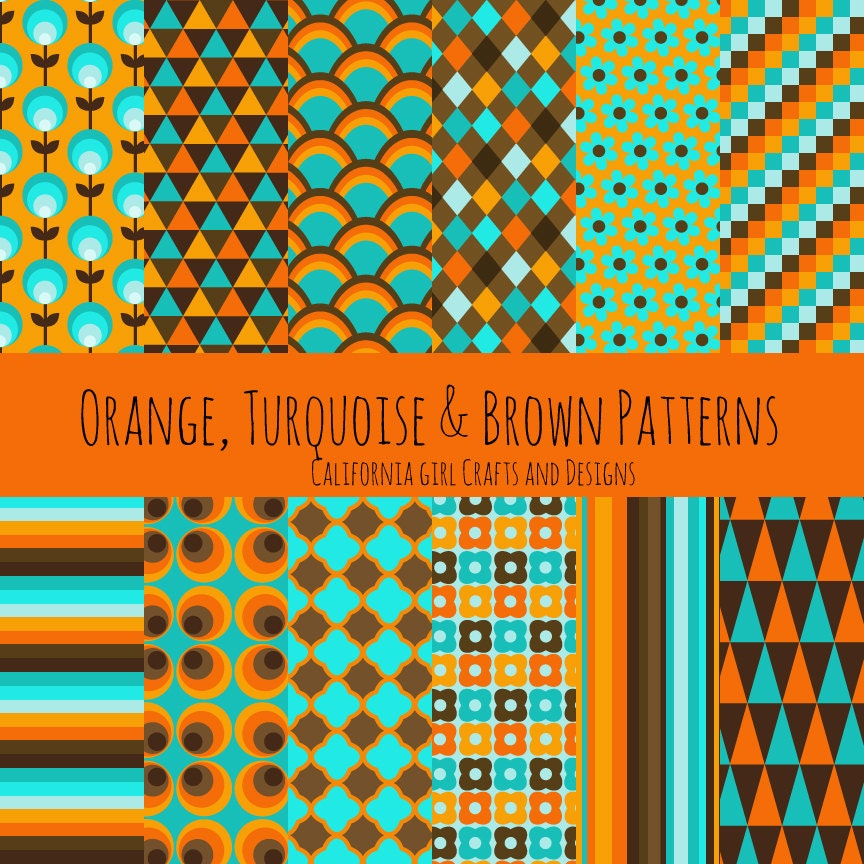 Turquoise And Brown Patterns