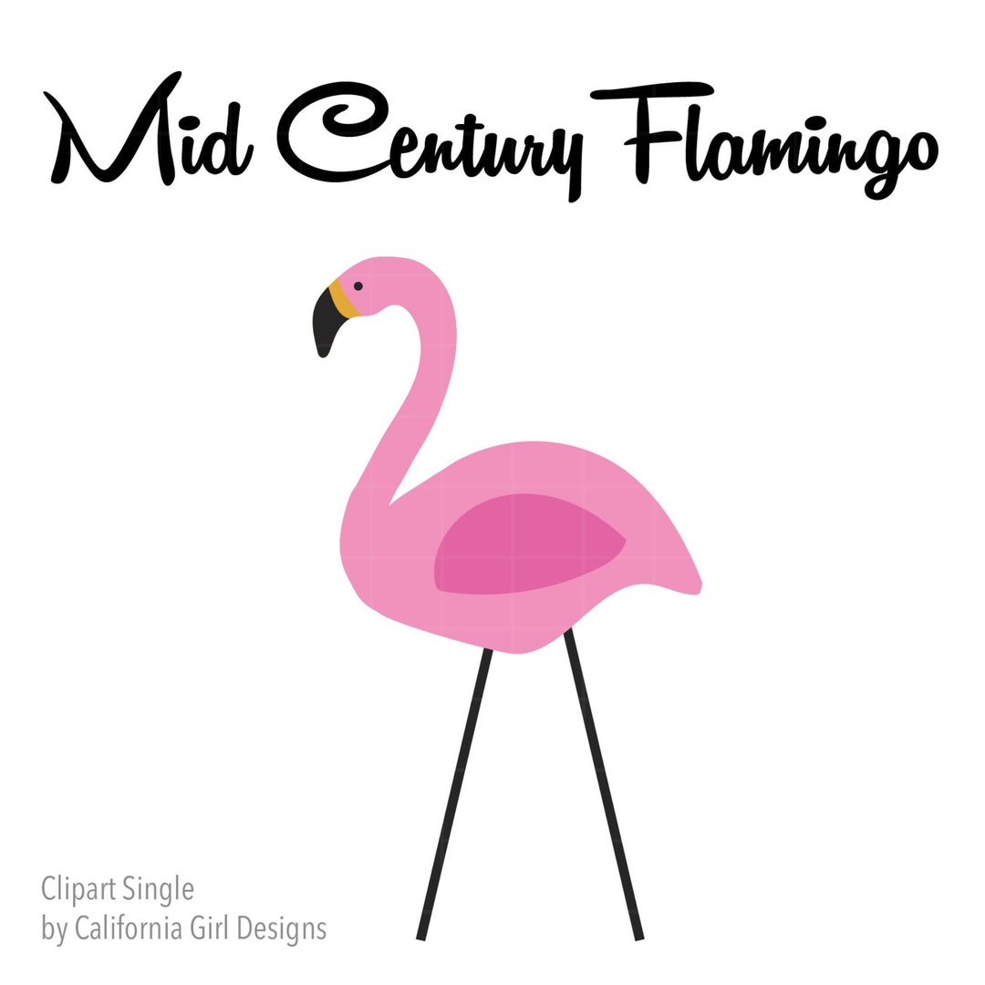 Mid-century Modern Flamingo Clipart – 12x12 PNG (digital Download) - Etsy