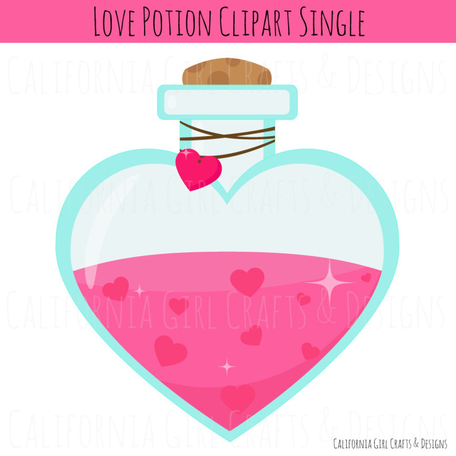 Valentine's Love Potion Clipart Single - PNG & JPG - Etsy