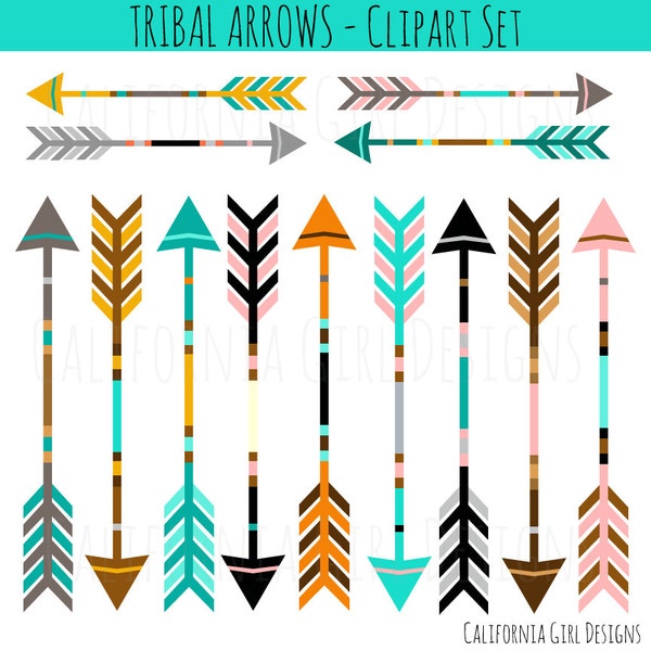 Tribal Arrow Clipart - Etsy
