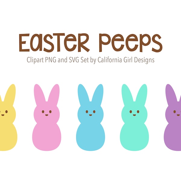 Peep Bunny Clipart - Etsy