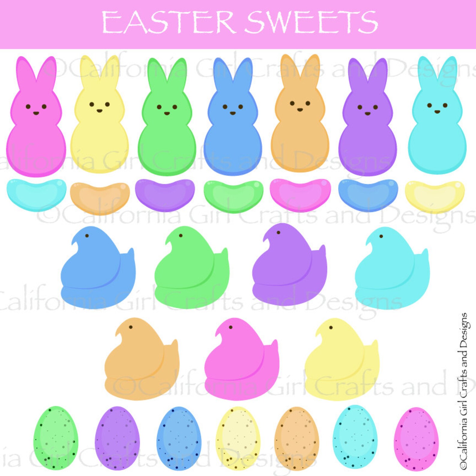 Easter Sweets Candy Clipart - Instant Digital Download - Original Clip ...