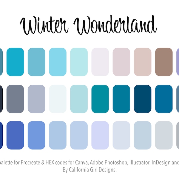 Winter Color Swatches - Etsy