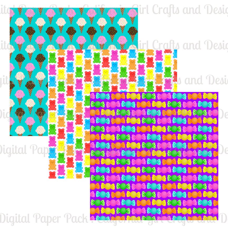 Sweet Tooth Digital Paper Pack Candy and Sweets 12 by 12 - Etsy