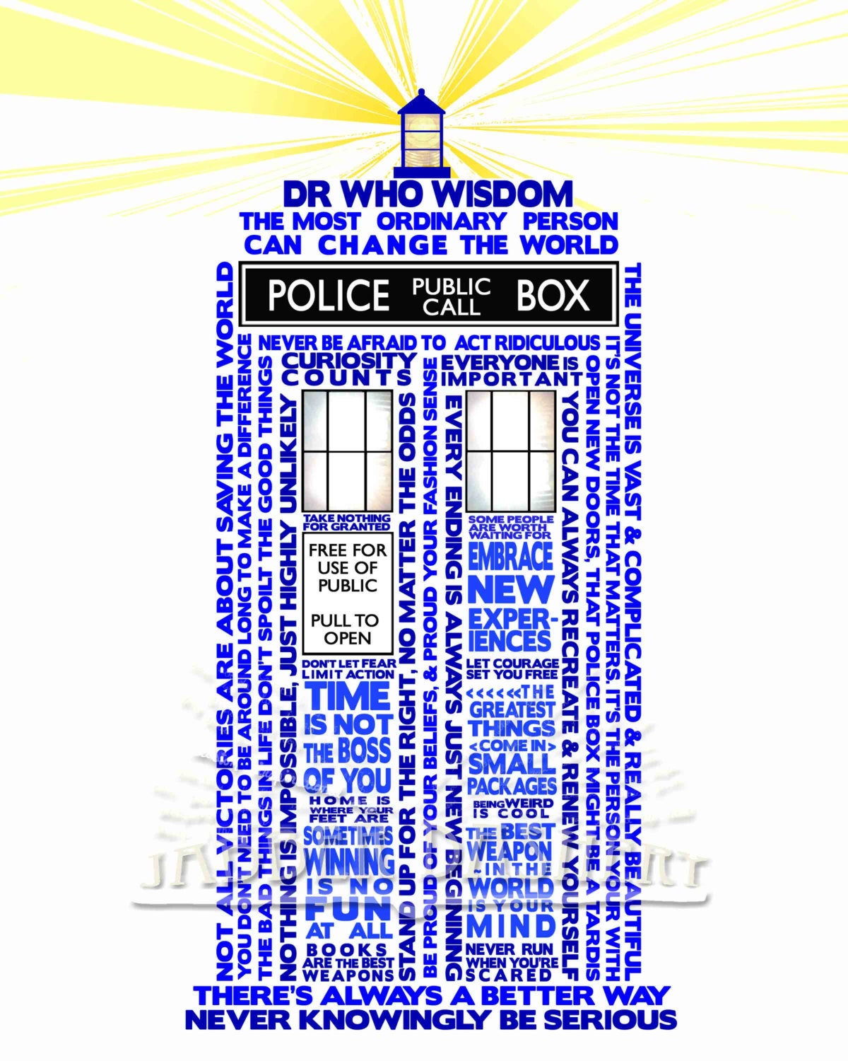 TARDIS Wisdom of Doctor Who 8x10 Digital Download Printable Quotes ...