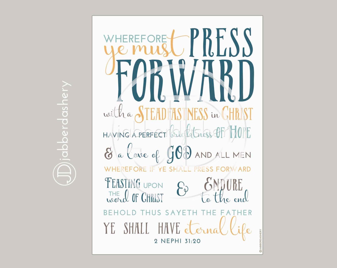 Press Forward Saints Slate Color Four Sizes Typography 2016 LDS Mutual ...
