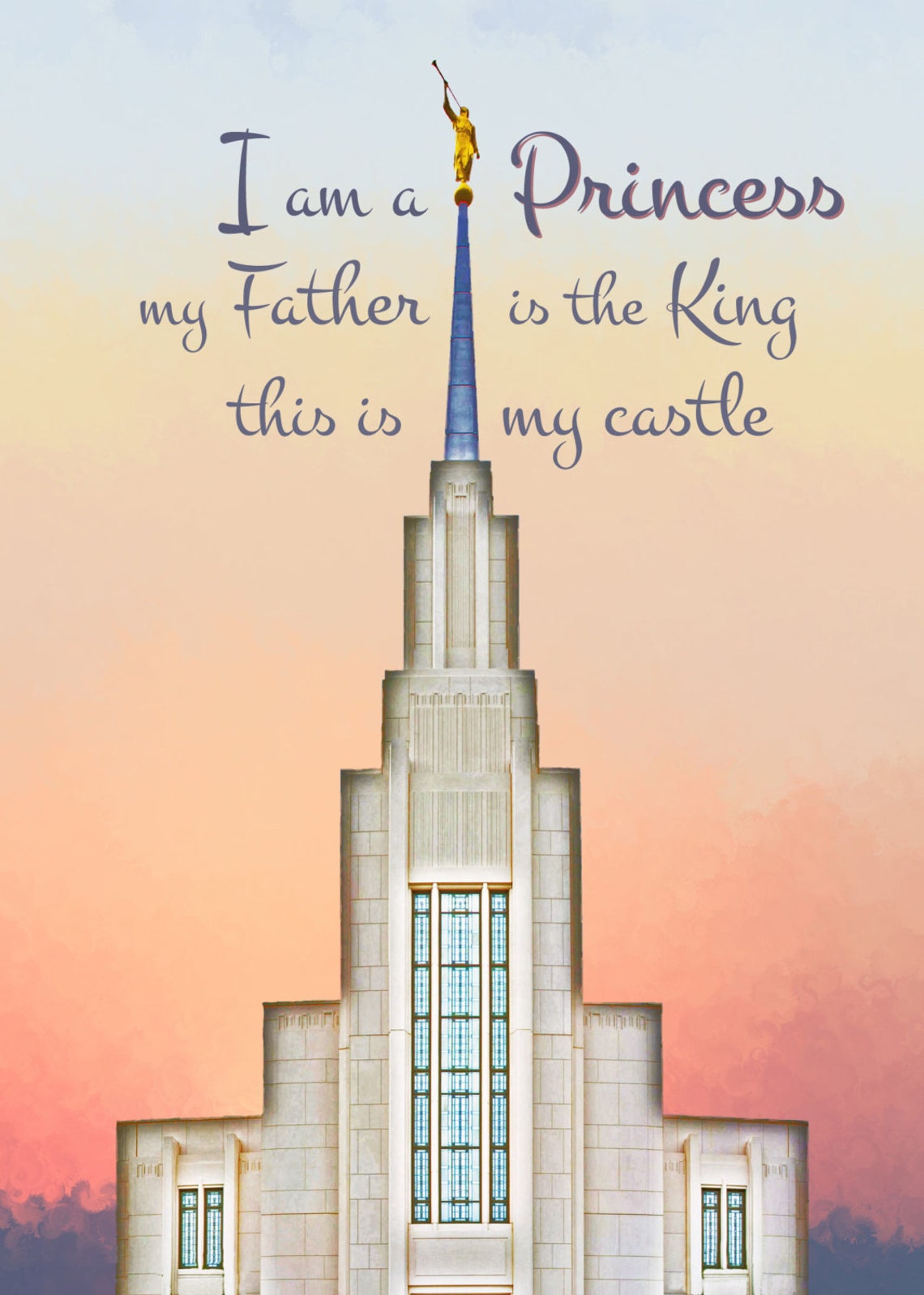 LDS Princess Temple 5x7 Quote Printable Typography - Etsy