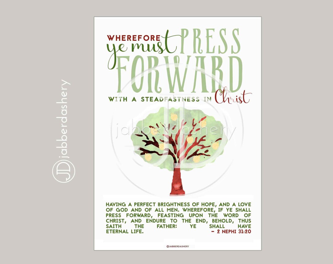 Press Forward Saints Tree Typography (4 Sizes) 2016 LDS Mutual Theme ...