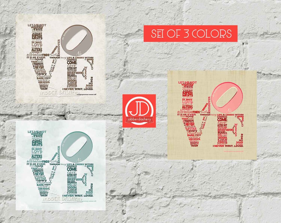 Sonnet 116 Love is Not Love Shakespeare Word Cloud Shape Printable ...