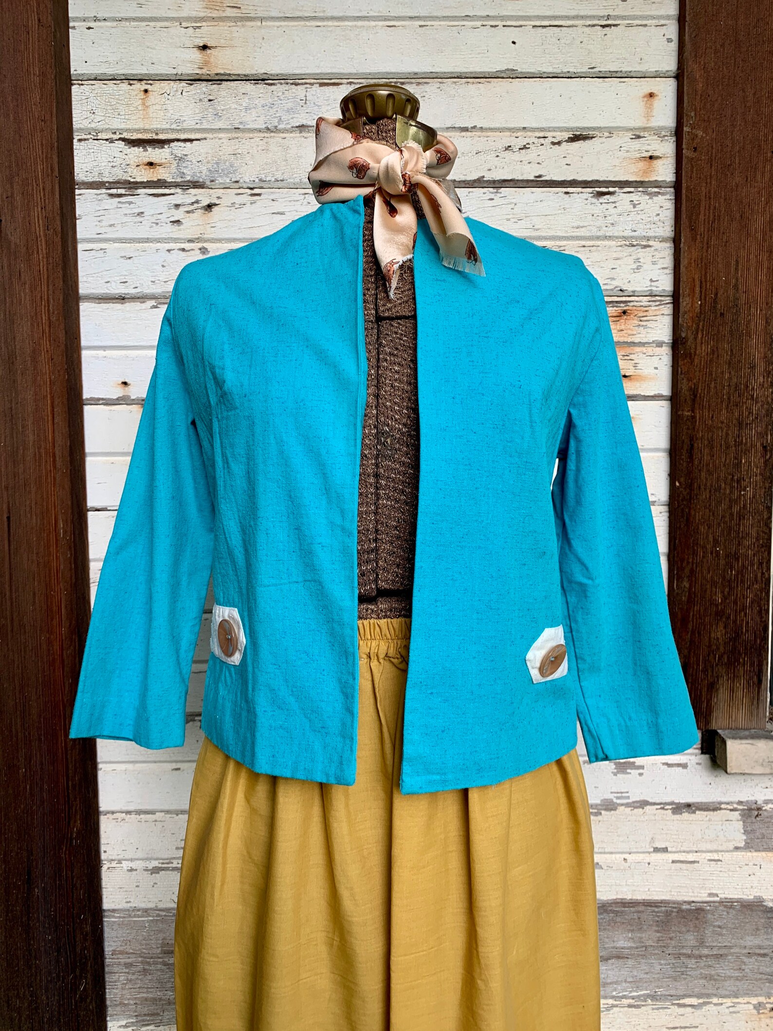 60s Mod Cardigan 1960s Box Jacket Cropped Dress Coat - Etsy