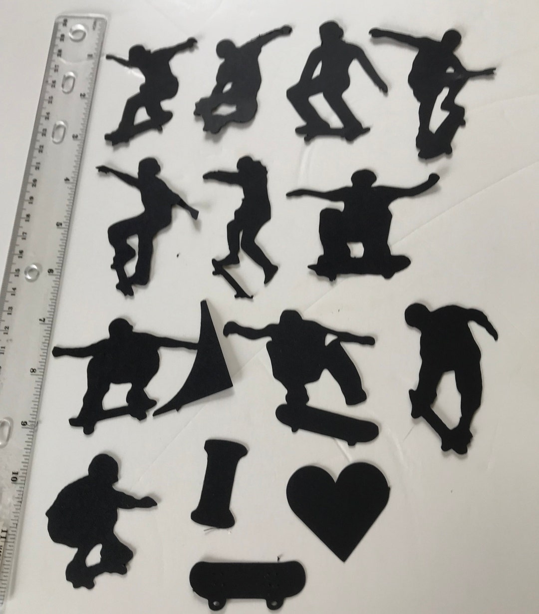 Skateboarding Die Cuts, Embellishments, Silhouettes, Cut Outs...15 Pcs ...