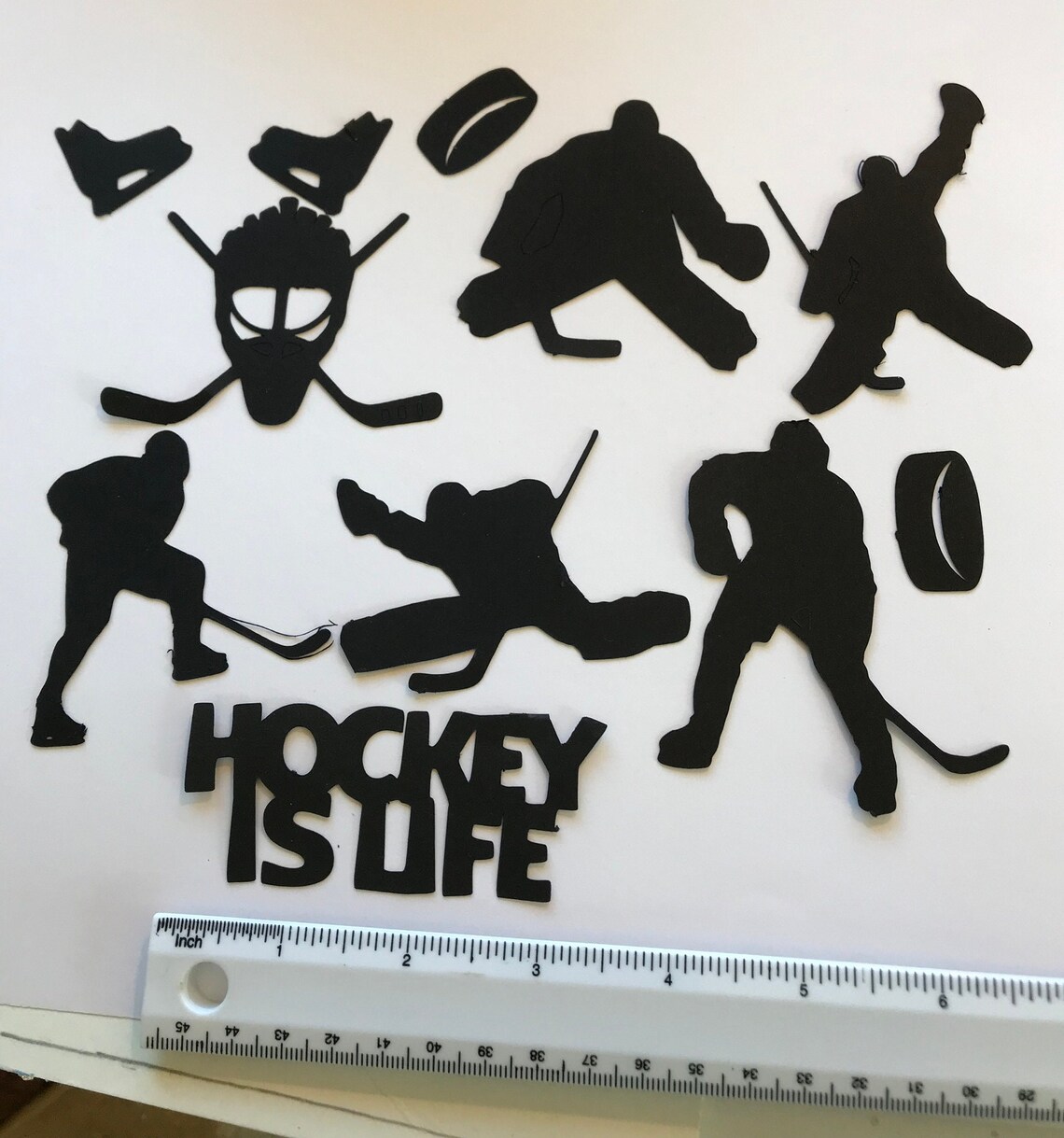 Hockey Sports Die Cuts Embellishments Goalie Silhouette Paper Shapes ...