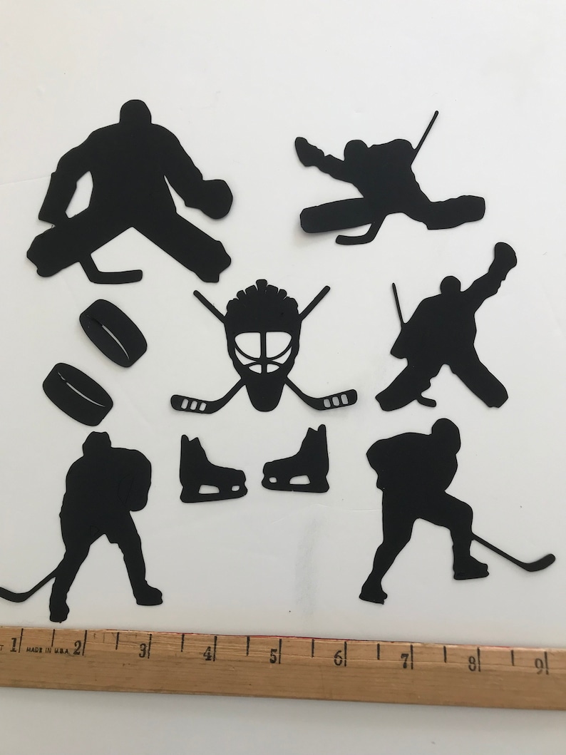 Hockey Sports Die Cuts Embellishments Goalie Silhouette Paper Shapes ...