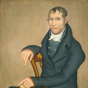 Ammi Phillips Folk Art : Joseph Slade (1816) - Giclee Fine Art Print - Etsy