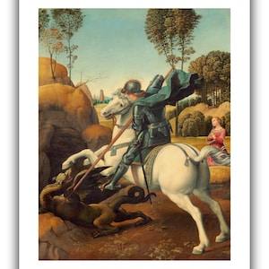 Raphael : Saint George and the Dragon (c. 1506) - Giclee Fine Art Print ...