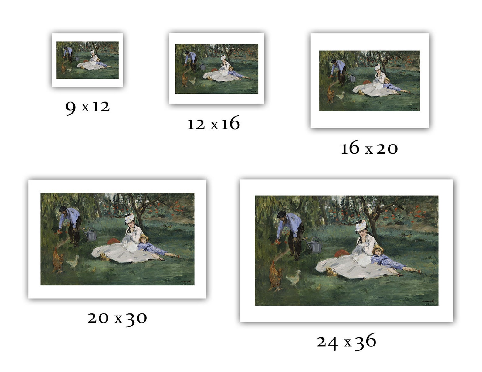 Edouard Manet : the Monet Family in Their Garden at Argenteuil (1874 ...