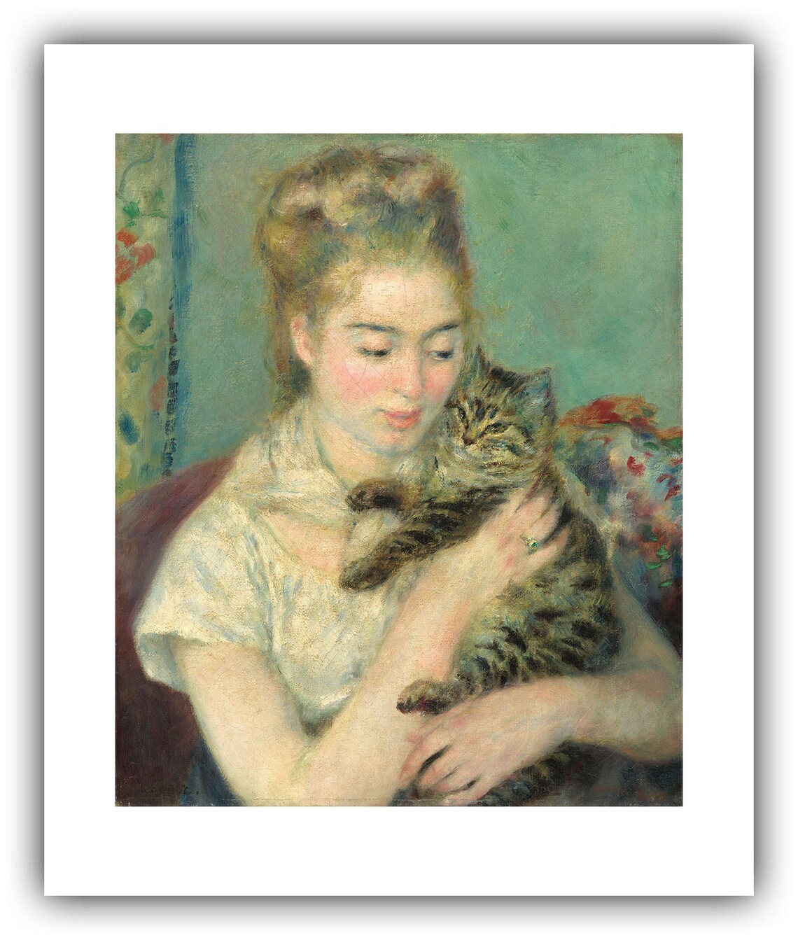 Pierre-auguste Renoir : Woman With a Cat c. 1875 Giclee - Etsy Canada