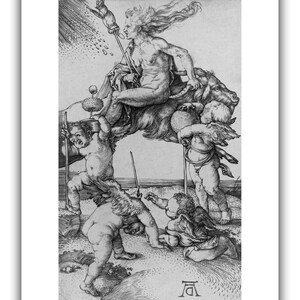 Albrecht Durer : Witch Riding Backwards on a Goat (c. 1500) - Giclee ...