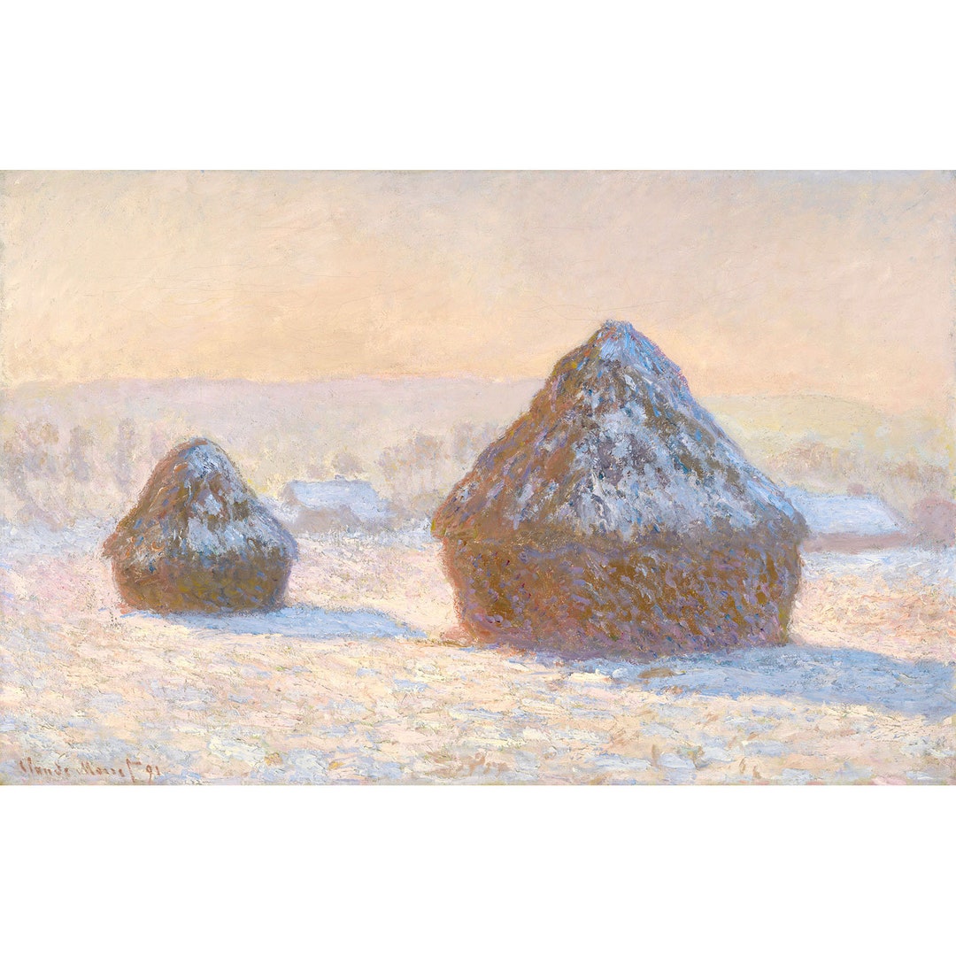Claude Monet : Wheatstacks, Snow Effect, Morning (1891) - Giclee Fine ...
