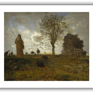 Jean-francois Millet : Autumn Landscape With a Flock of Turkeys (1872 ...
