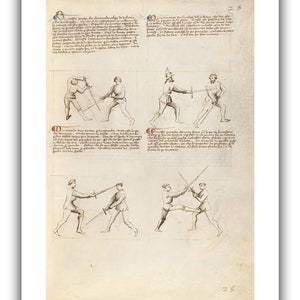 Fiore Dei Liberi : Combat With Sword / Fencing (fol. 26) (the Flower of ...