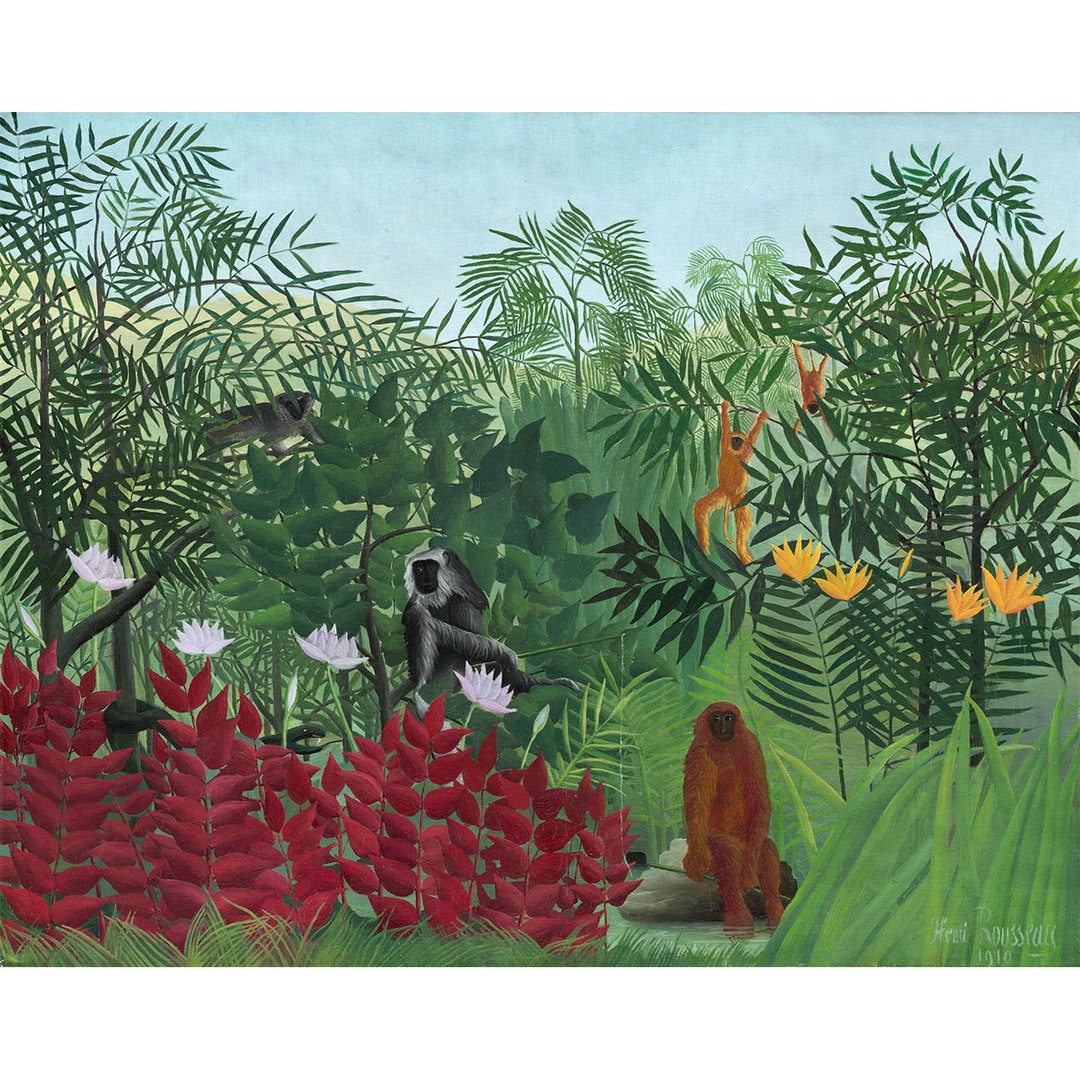 Henri Rousseau : Tropical Forest With Monkeys (1910) - Giclee Fine Art ...